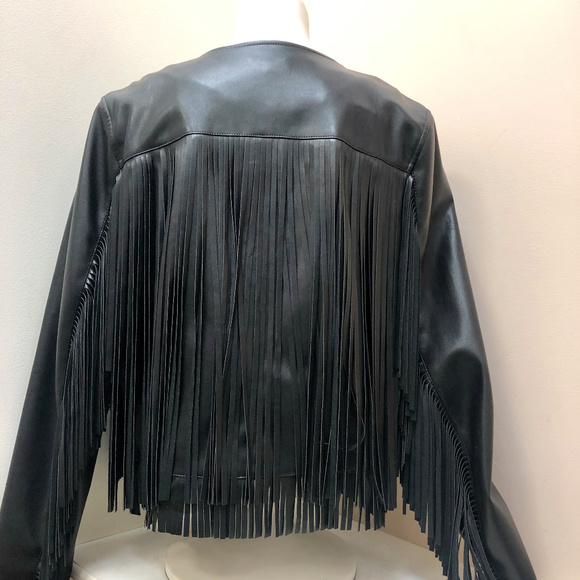 Adore | Jackets & Coats | Fringe Faux Leather Jacket | Poshmark